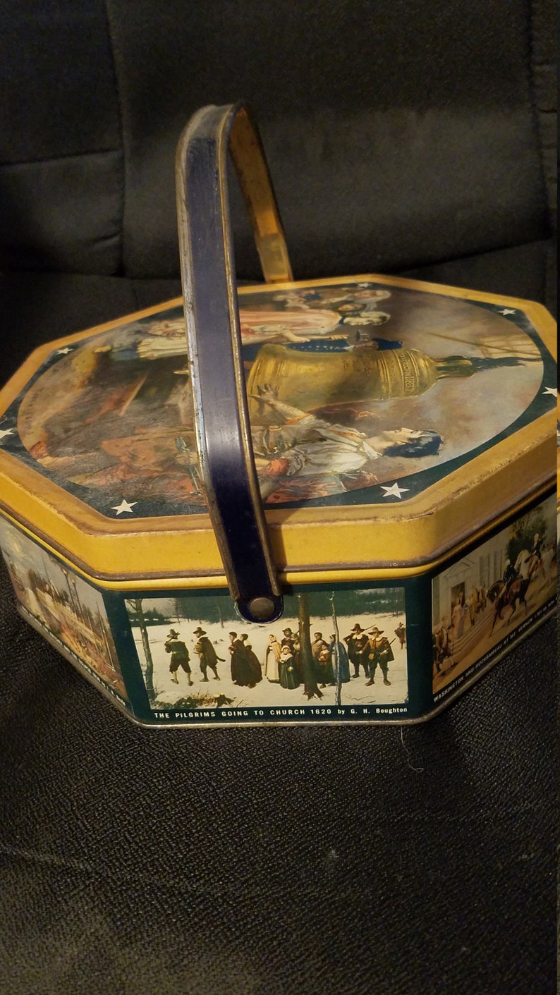 Octagon Shaped Vintage Sunshine Biscuit Tin With Handle - Etsy