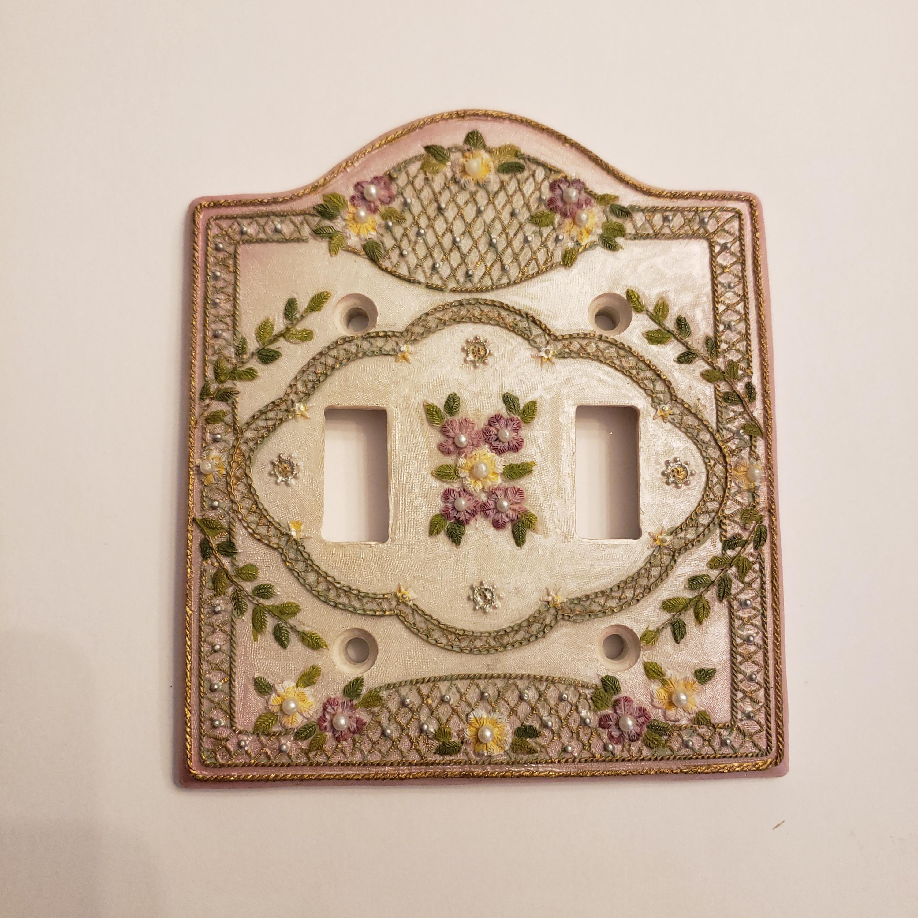 Decorative Ceramic Double Light Switch Plate - Etsy