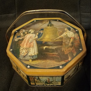 Octagon Shaped Vintage Sunshine Biscuit Tin With Handle - Etsy