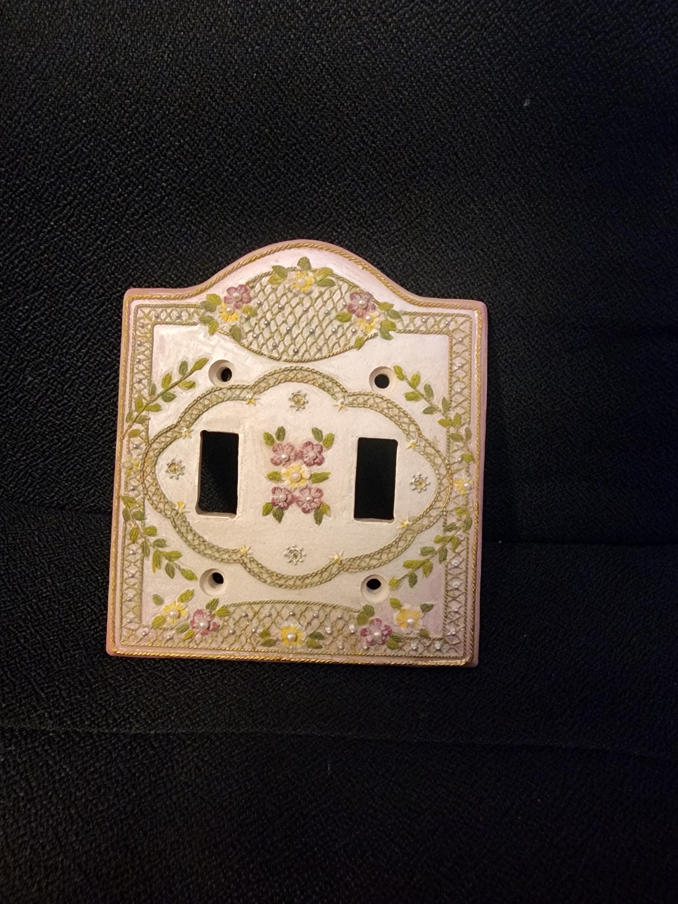 Decorative Ceramic Double Light Switch Plate - Etsy