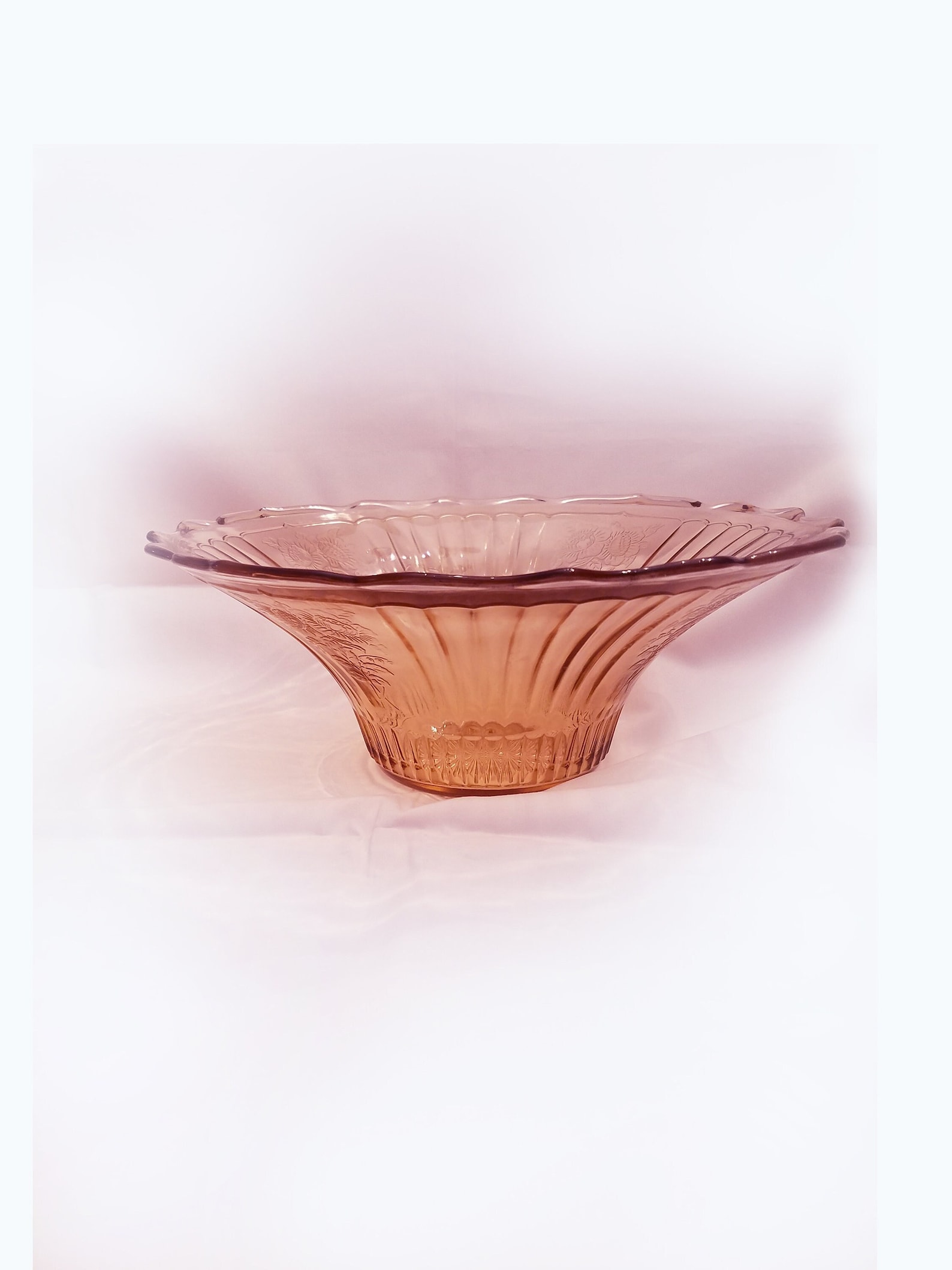 Pink Mayfair Pattern Depression Glass Flared Bowl - Etsy