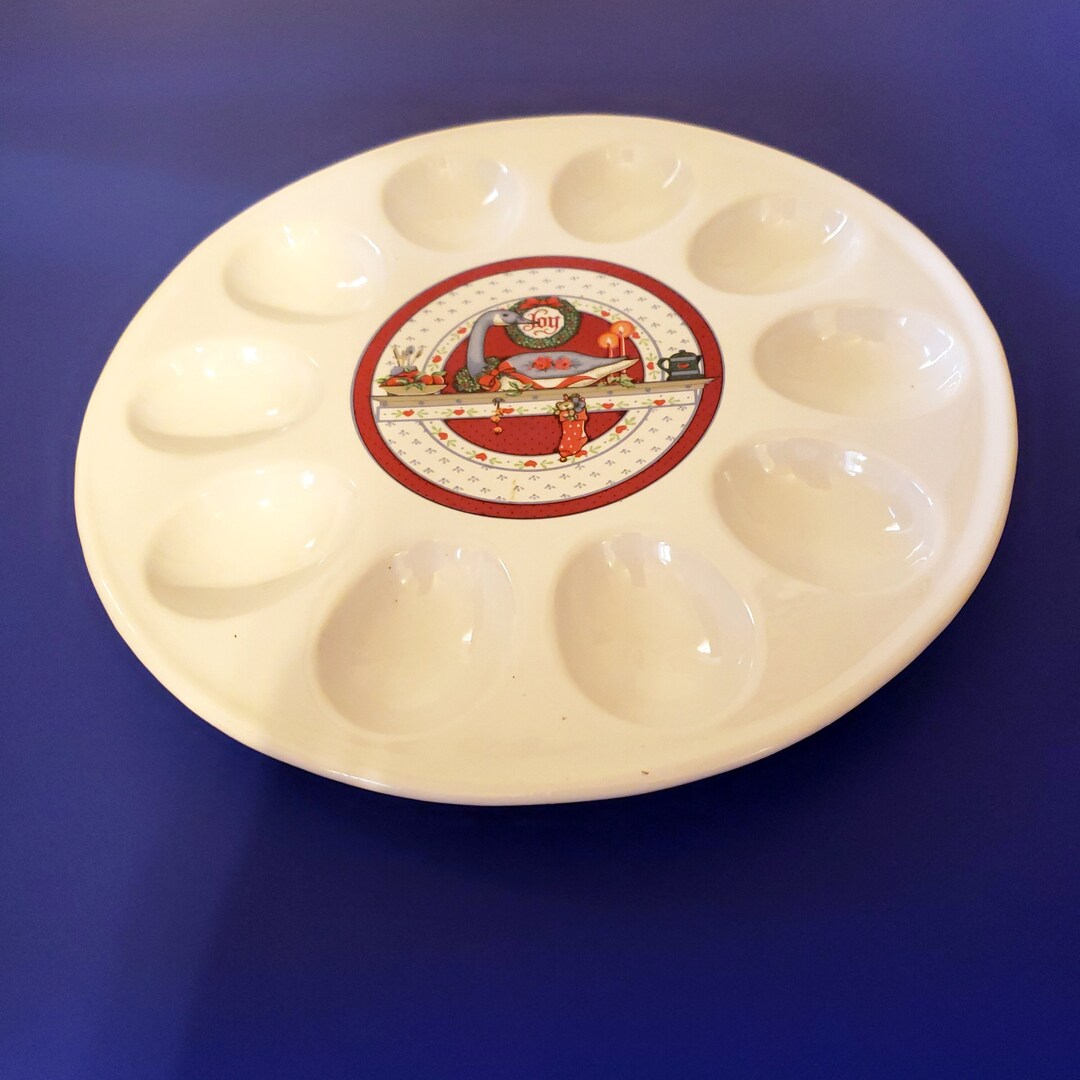Holiday Ceramic Deviled Egg Plate - Etsy