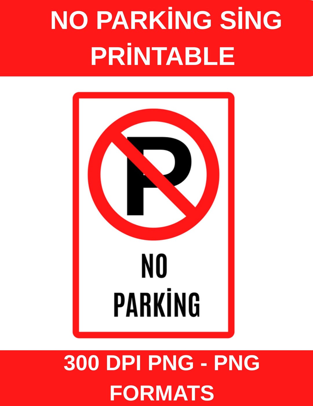 No Parking Sign Printable – PDF & PNG Format – Instant Download ...