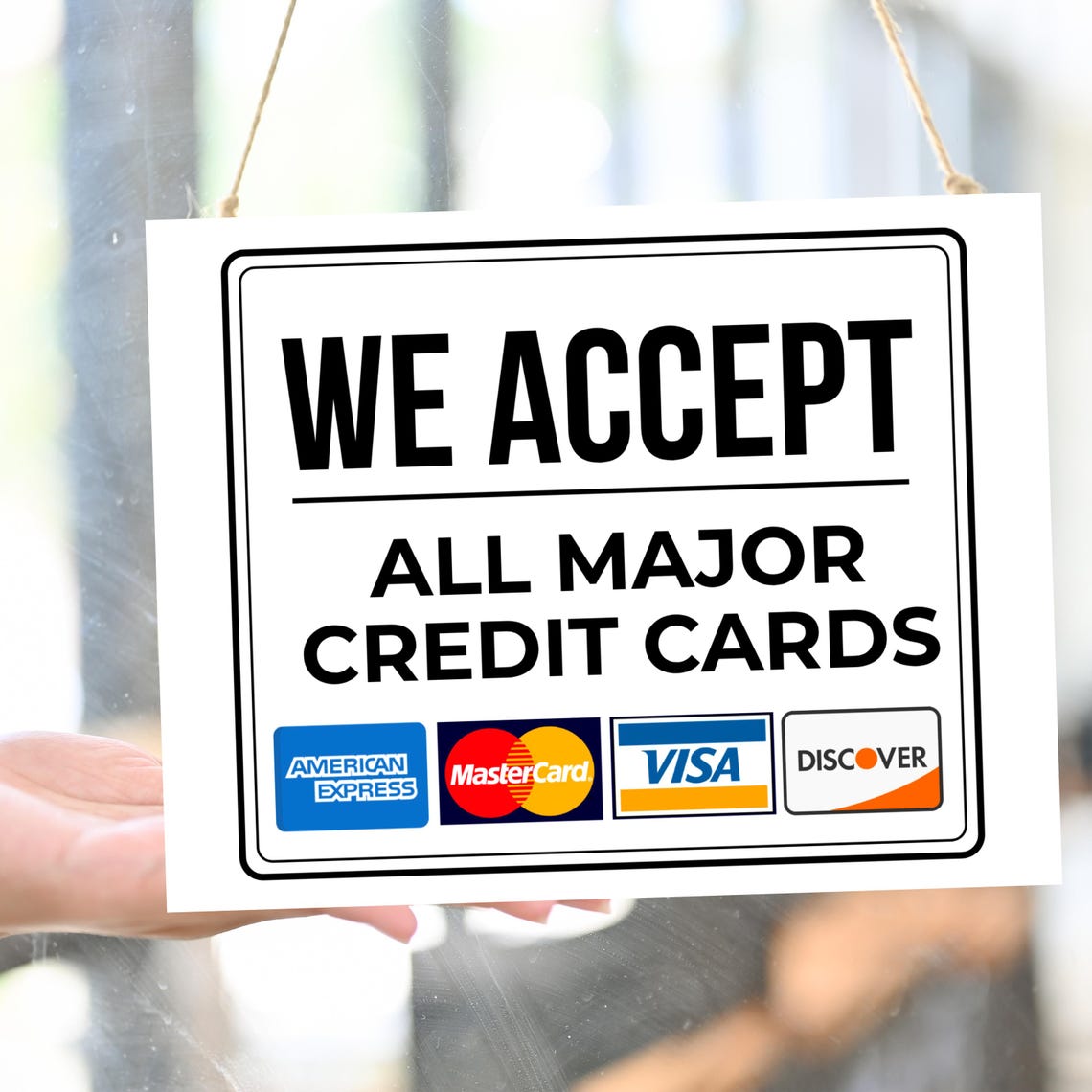 Credit Cards Accepted Sign | Printable Business Sign| Payment Method ...