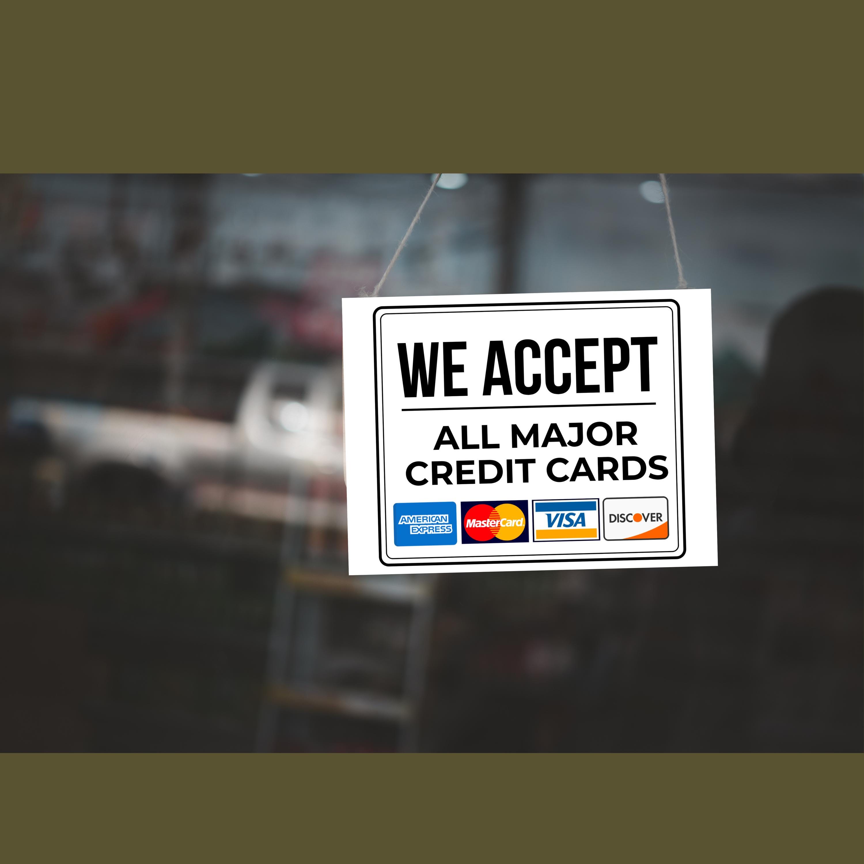 Credit Cards Accepted Sign | Printable Business Sign| Payment Method ...