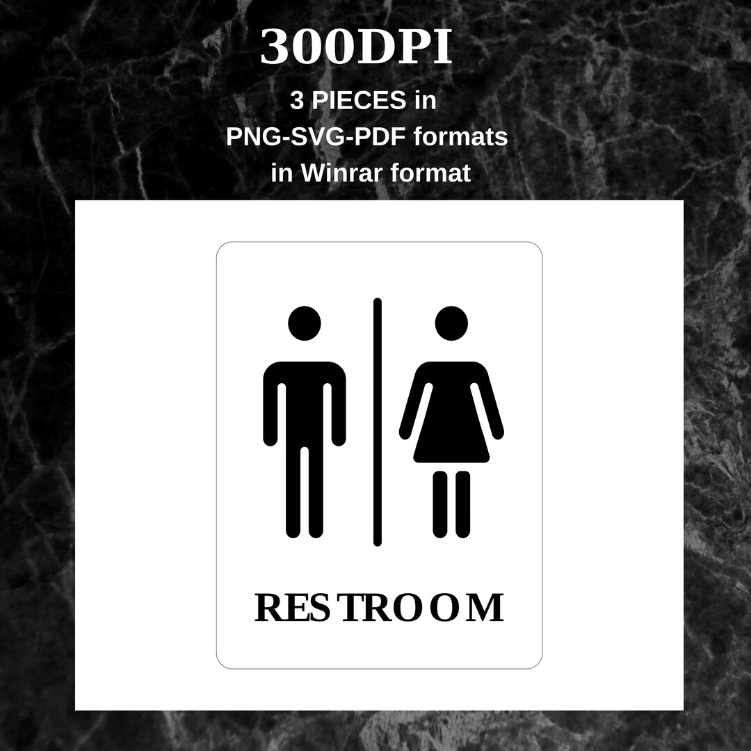 Restroom Symbol SVG | Toilet Sign Cut Files | Restroom Sign Vector ...
