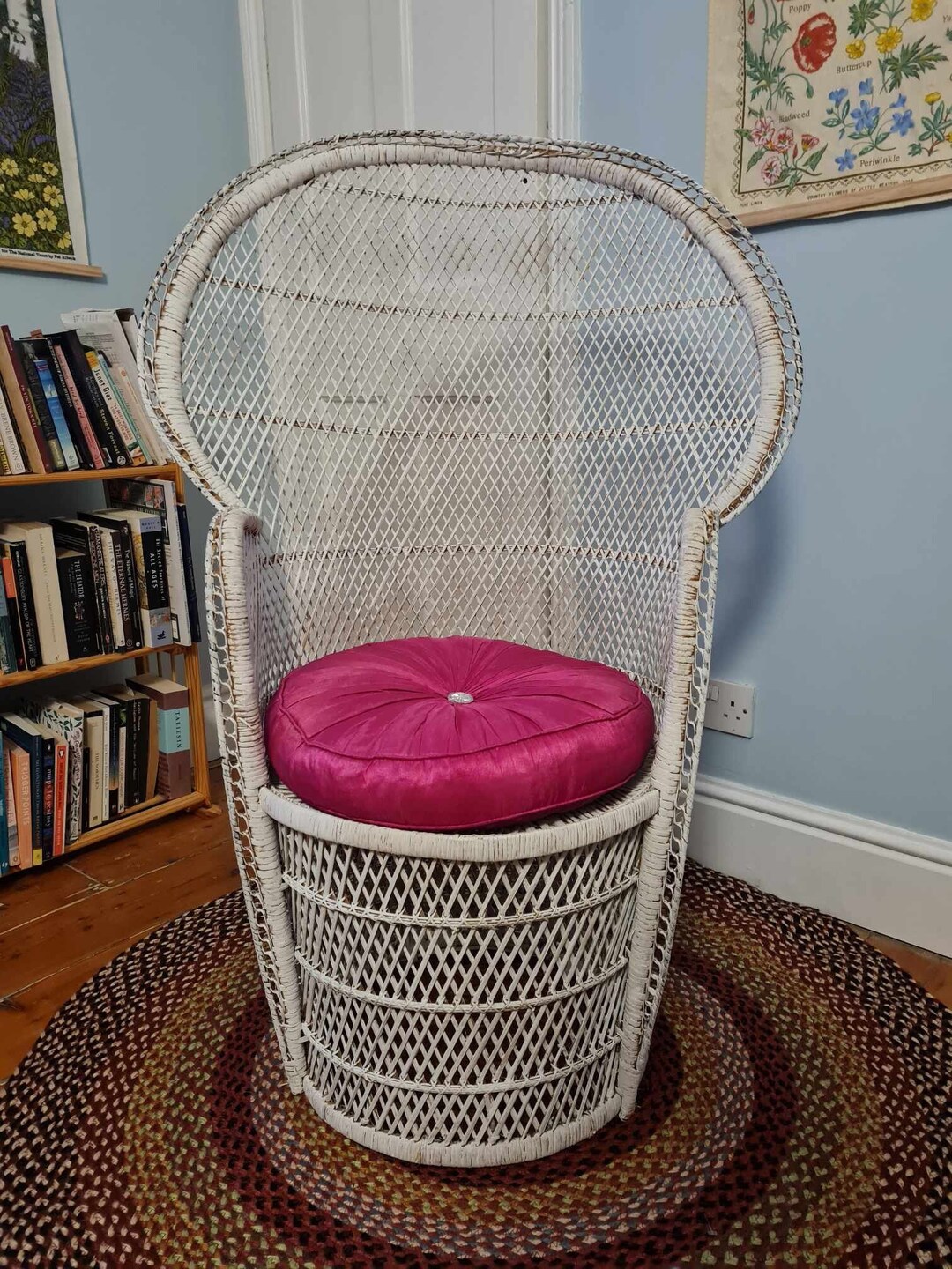 70s Vintage Bamboo Peacock Princess Chair, Bamboo Throne Tub Chair ...