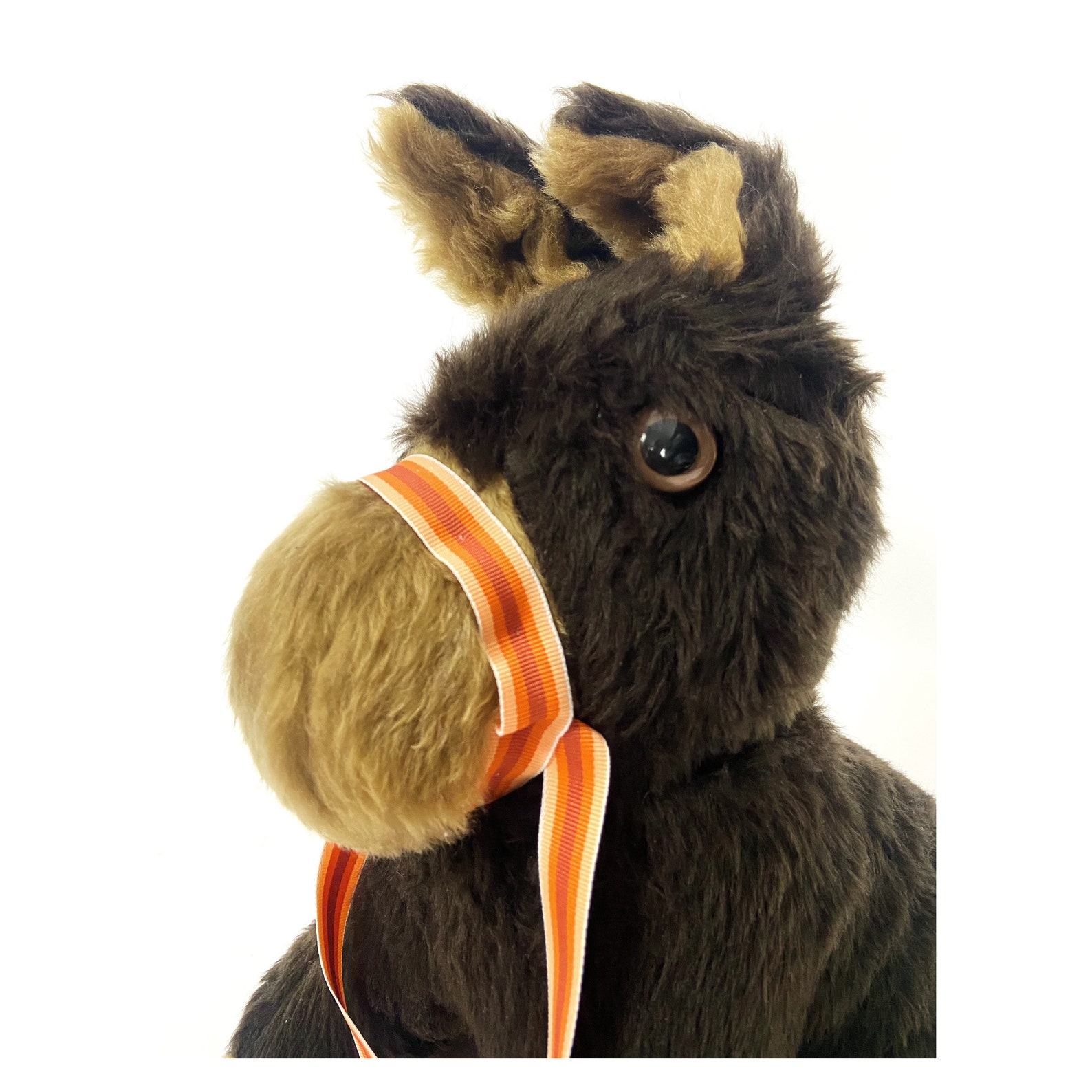 70s 80s Vintage Soft Toy Donkey by Hallmark Toys. Brown Plush Donkey ...