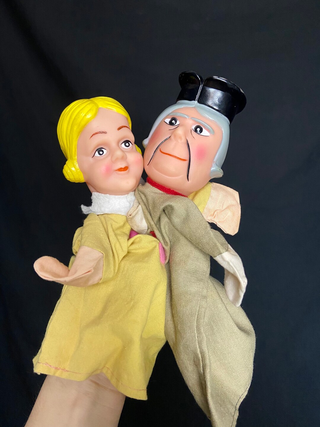 70s Vintage Hand Puppet Theatre Dolls. Punch and Judy Glove Puppets ...