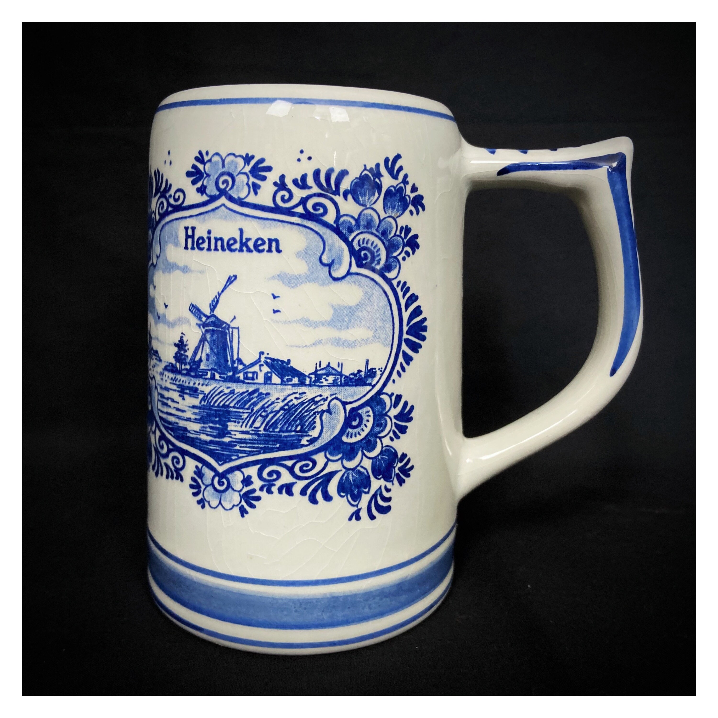 70s Vintage Heineken Beer Jug. Delft Blue Hand Painted Beer Tankard ...