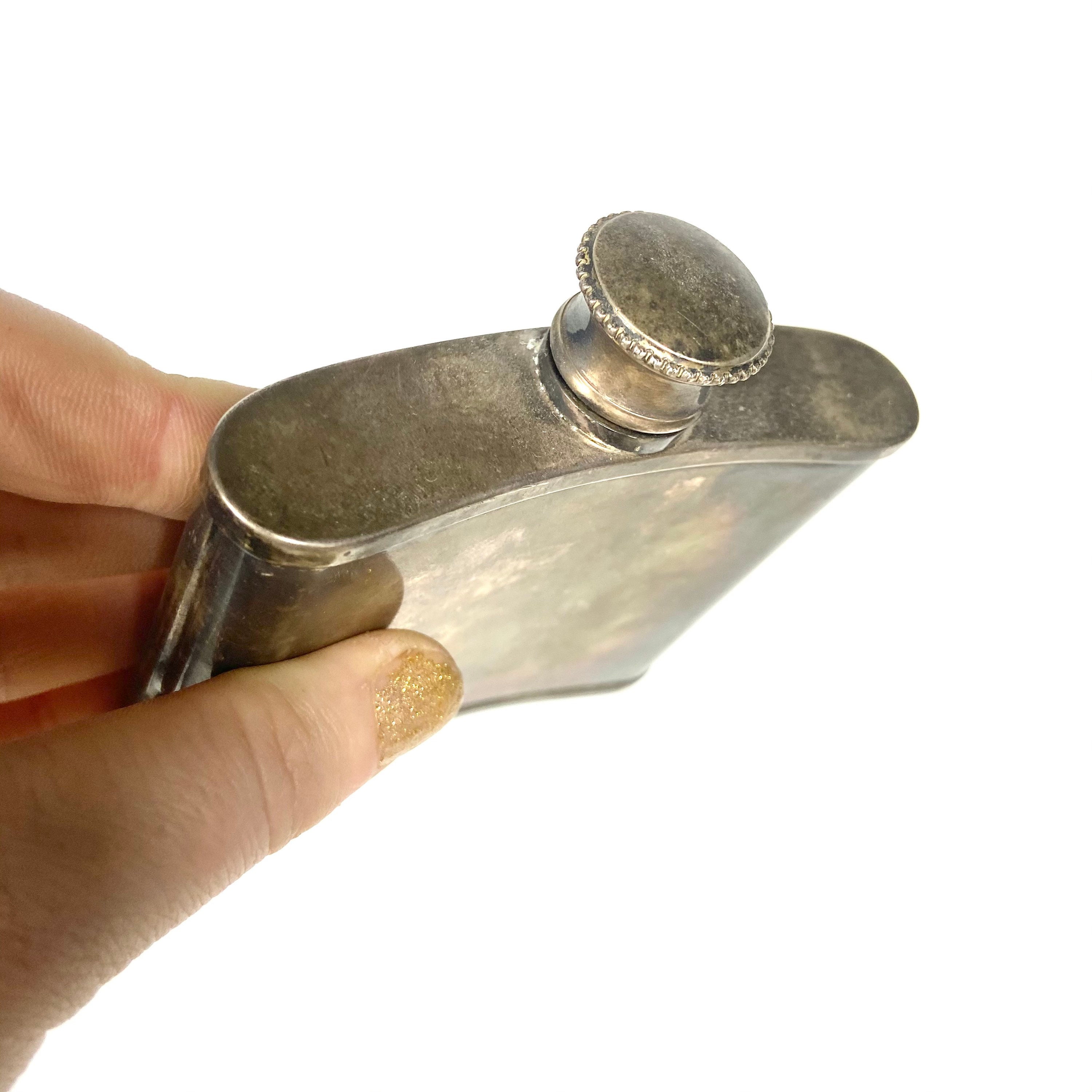 Vintage 4oz Metal Hip Flask by Lancelott of Sheffield. Whiskey. Gin ...