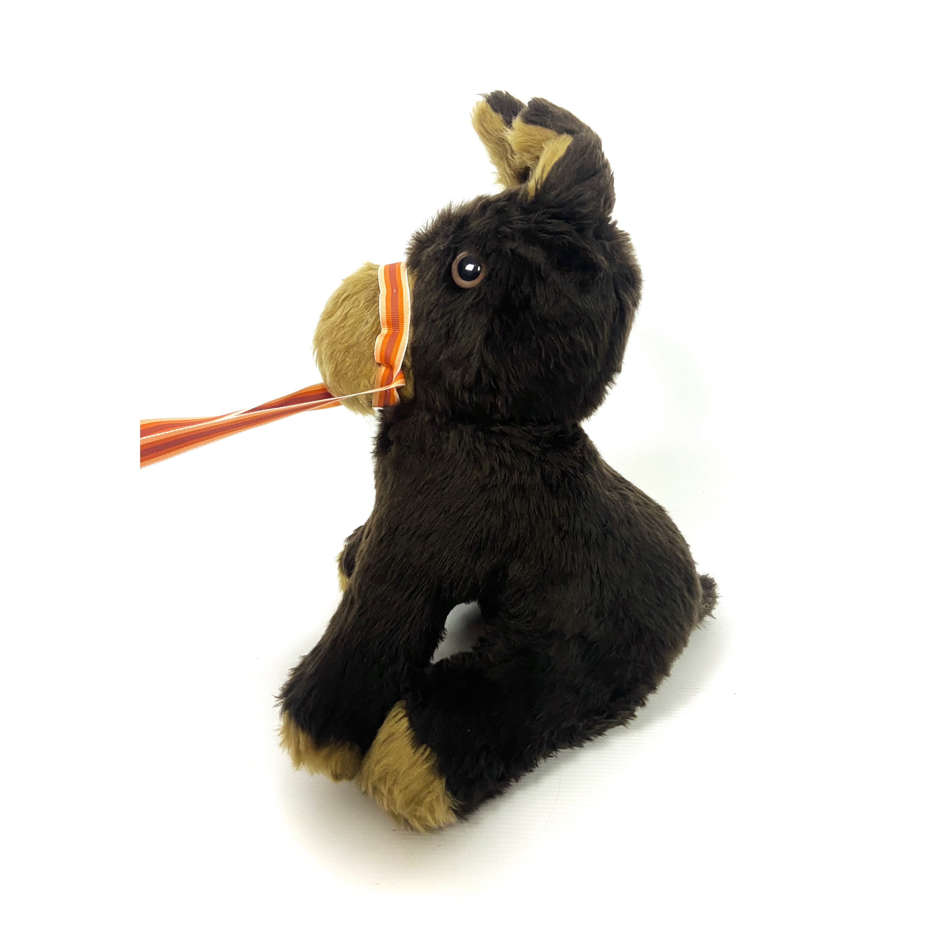 70s 80s Vintage Soft Toy Donkey by Hallmark Toys. Brown Plush Donkey ...
