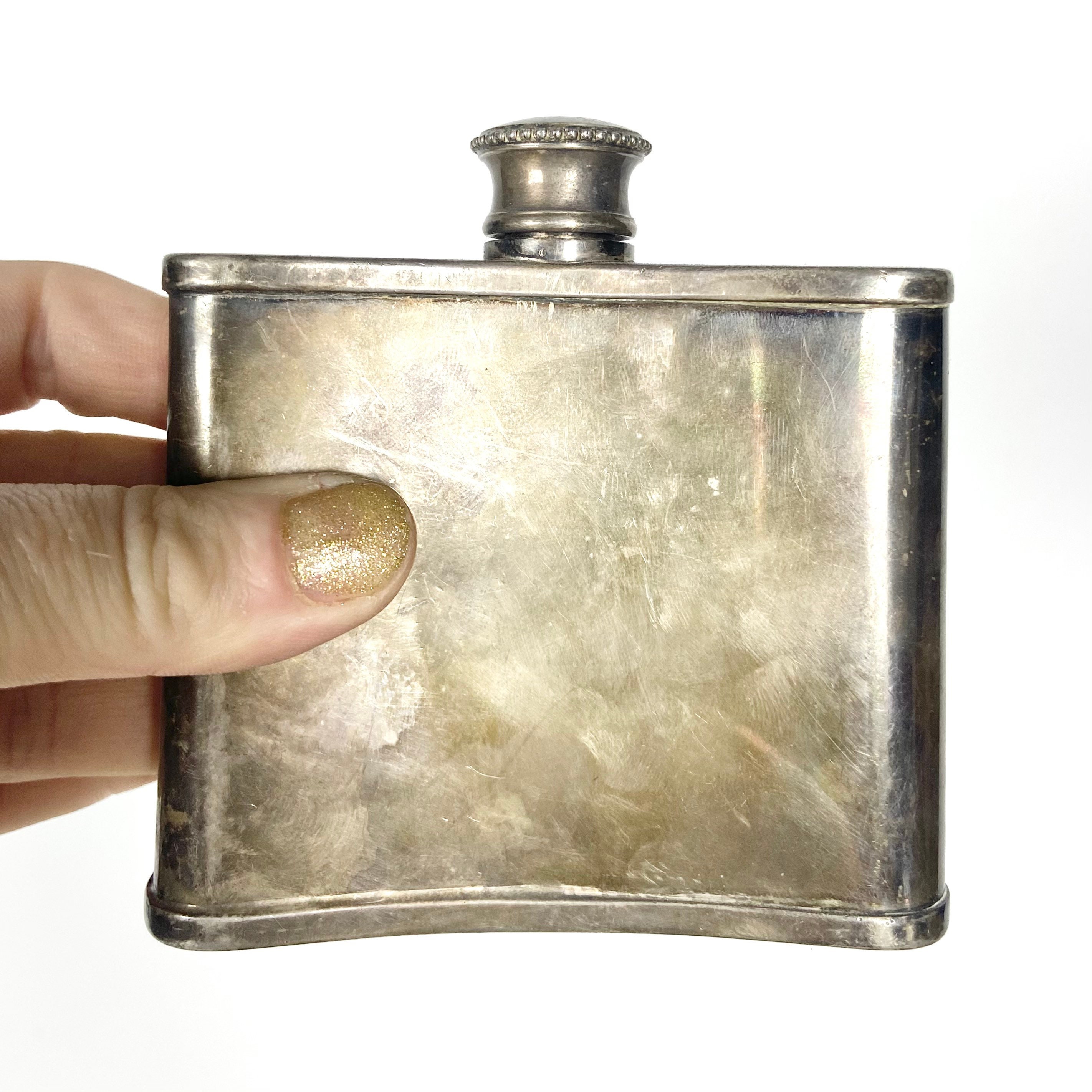 Vintage 4oz Metal Hip Flask by Lancelott of Sheffield. Whiskey. Gin ...