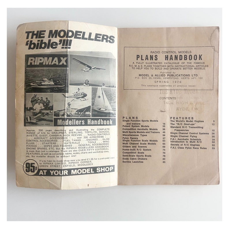 1976 Radio Control Models. Plans Handbook 4. Model & Allied ...