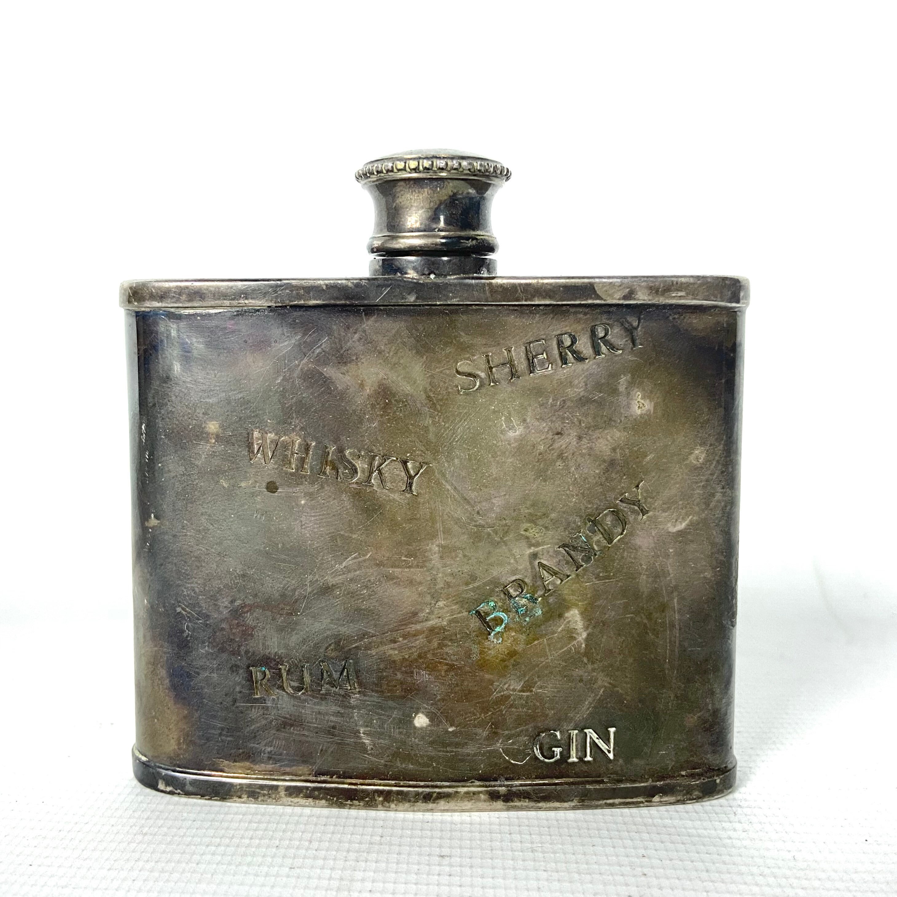 Vintage 4oz Metal Hip Flask by Lancelott of Sheffield. Whiskey. Gin ...