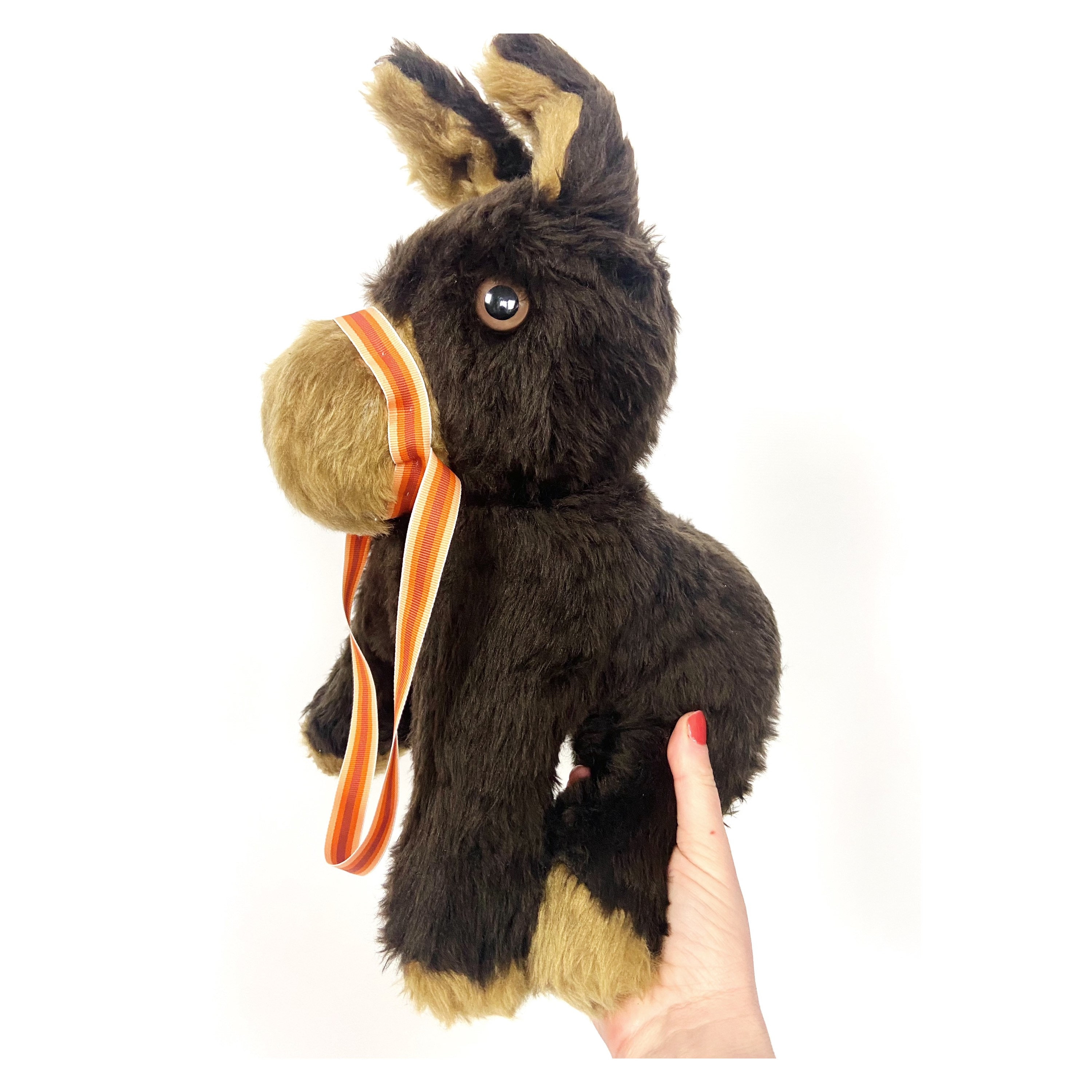 70s 80s Vintage Soft Toy Donkey by Hallmark Toys. Brown Plush Donkey ...