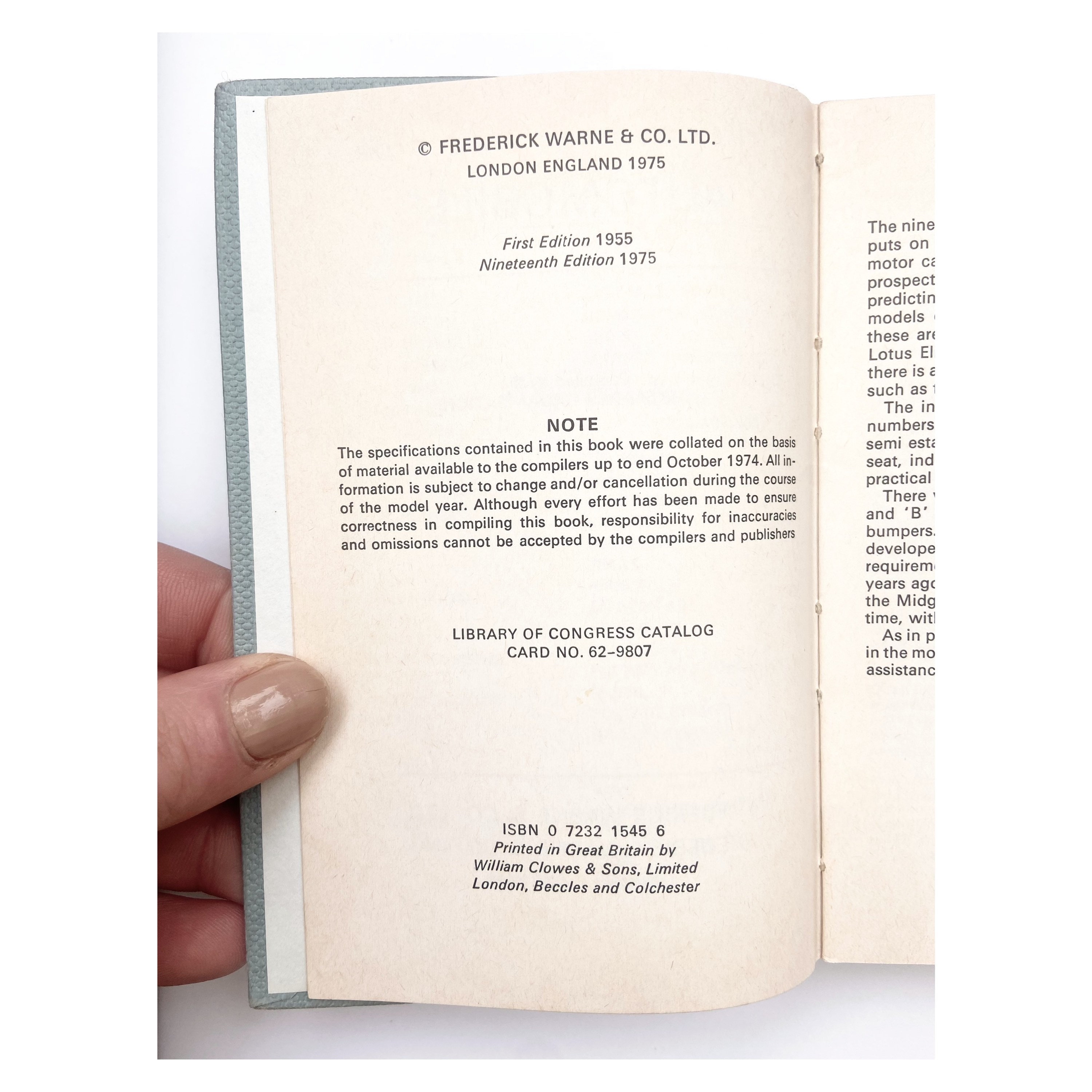 1975 Vintage the Observers Book of Automobiles by Olyslager ...