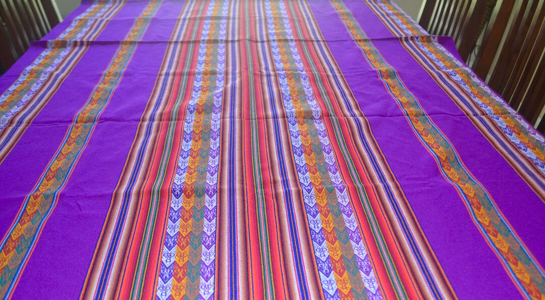 New From Peru Andean Inca Cotton Table Cloth Table Cover 80x47 Dark ...