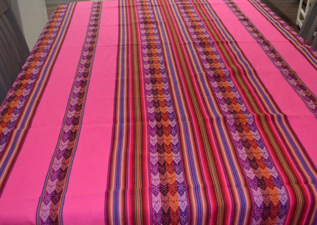 New From Peru Andean Inca Cotton Table Cloth Table Cover 80x47 Bright ...