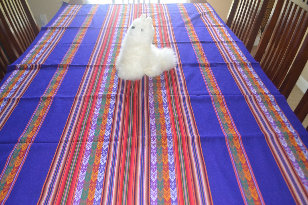 New From Peru Andean Inca Cotton Table Cloth Table Cover 80x47"dark ...