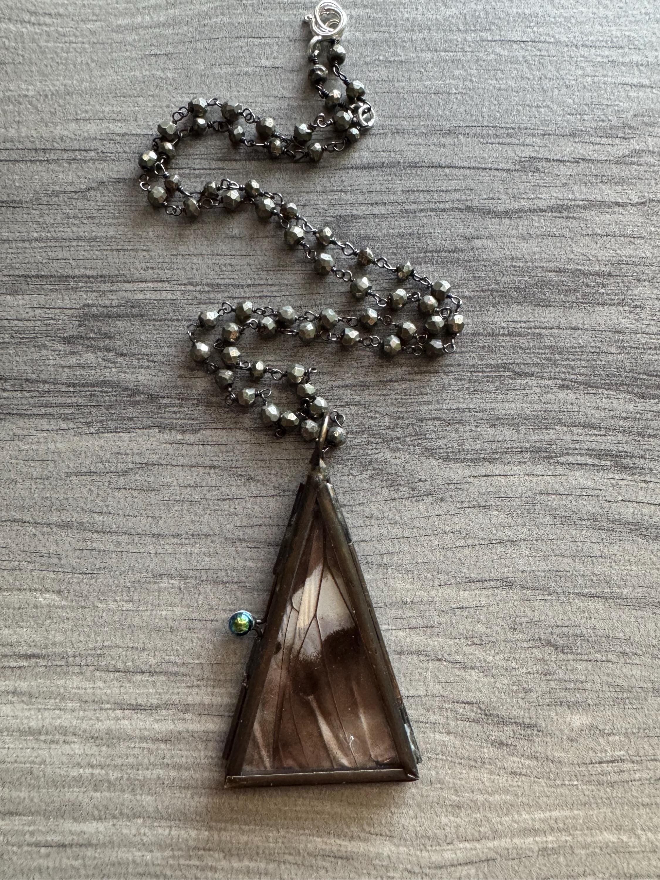Blue Morpho Butterfly Wing Triangle Locket - Etsy
