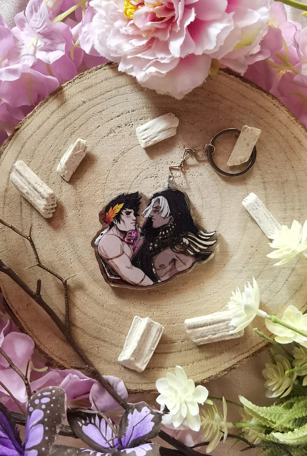 THANZAG Zagreus X Thanatos Hades Inspired Glitter Acrylic Keychain - Etsy