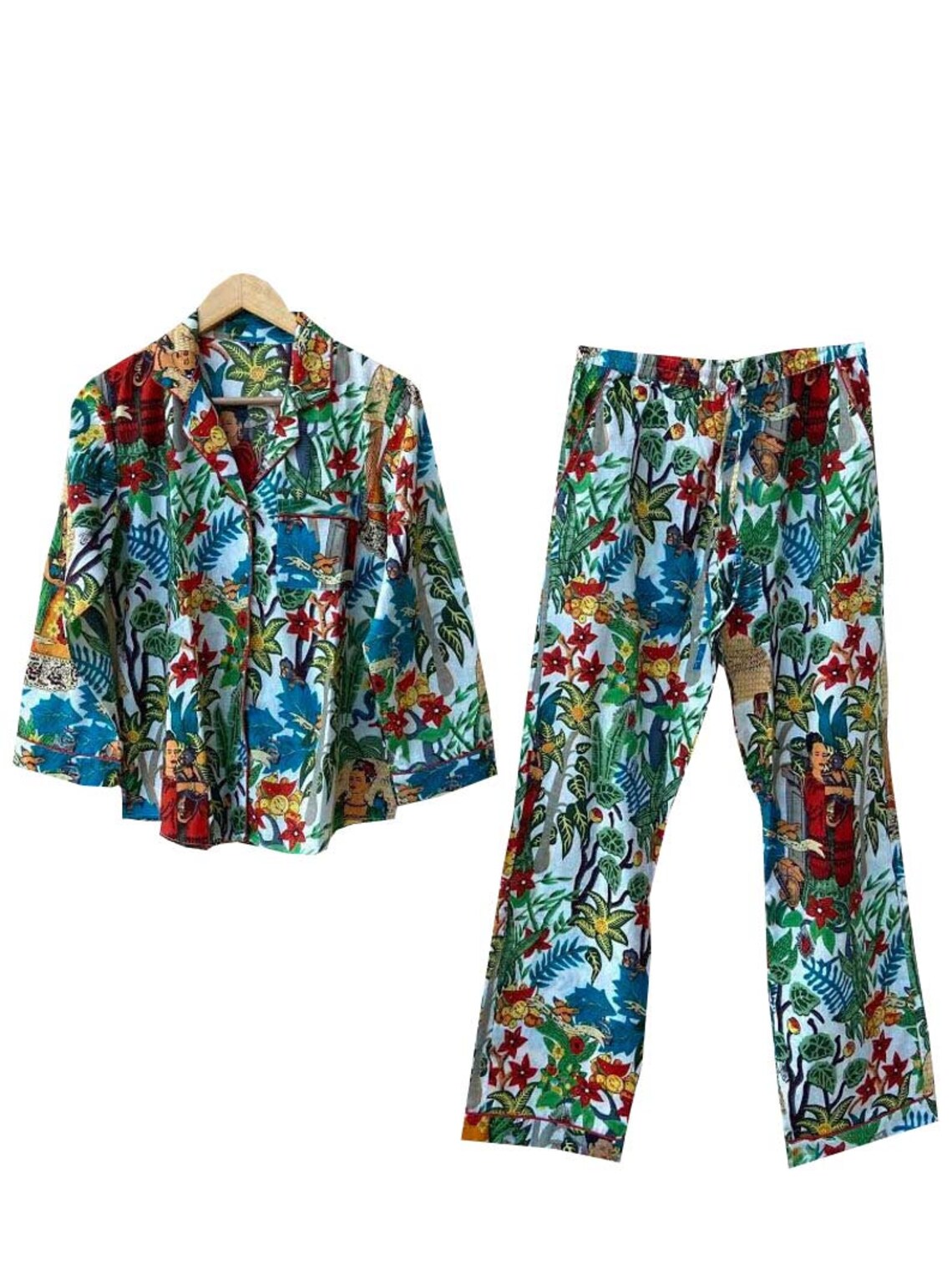 Express Delivery Cotton Pajamas Set Frida Kahlo print | Etsy