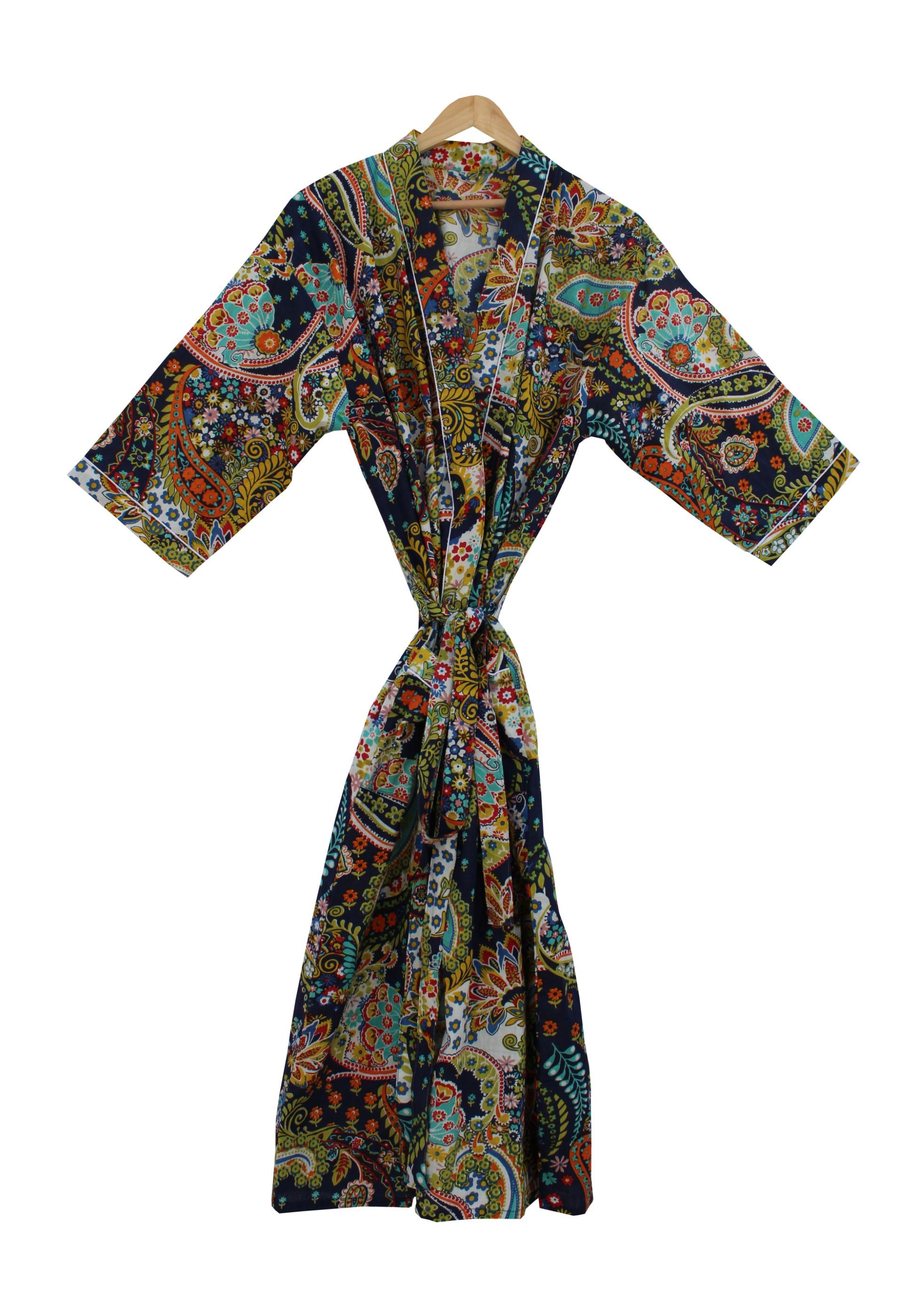 Cotton Floral print Kimono 100% Cotton kimono Indian Kimono | Etsy