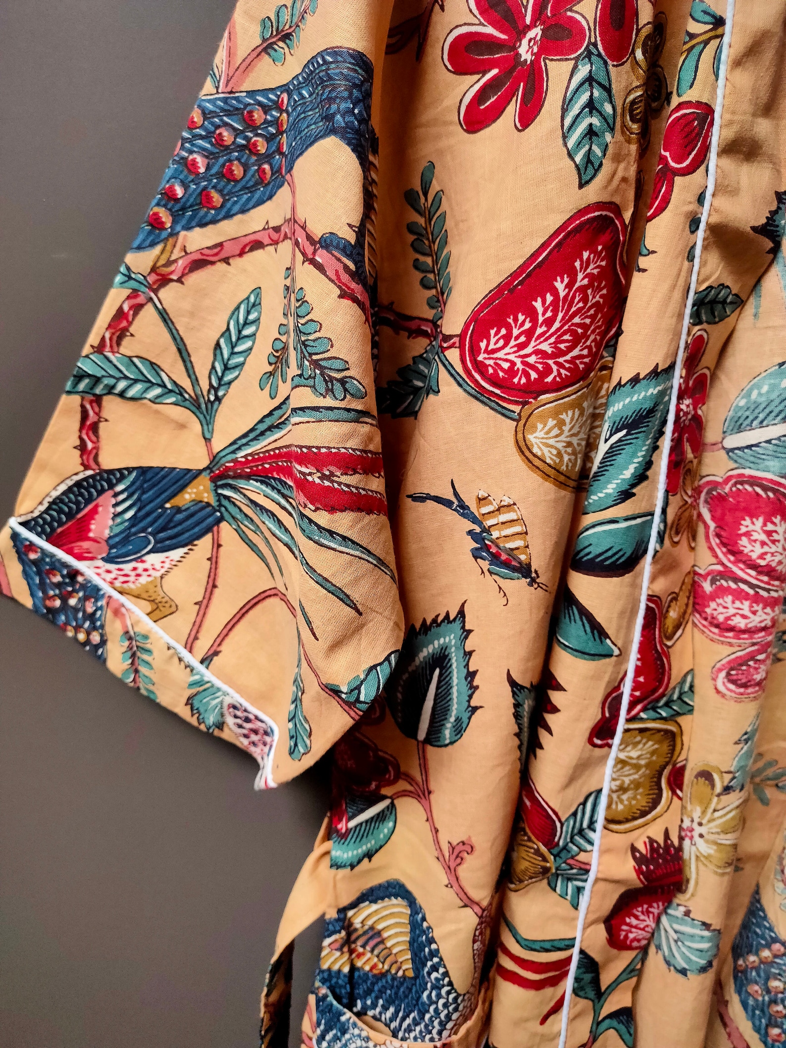 Cotton Floral Print Kimono 100% Cotton Kimono Indian Kimono - Etsy