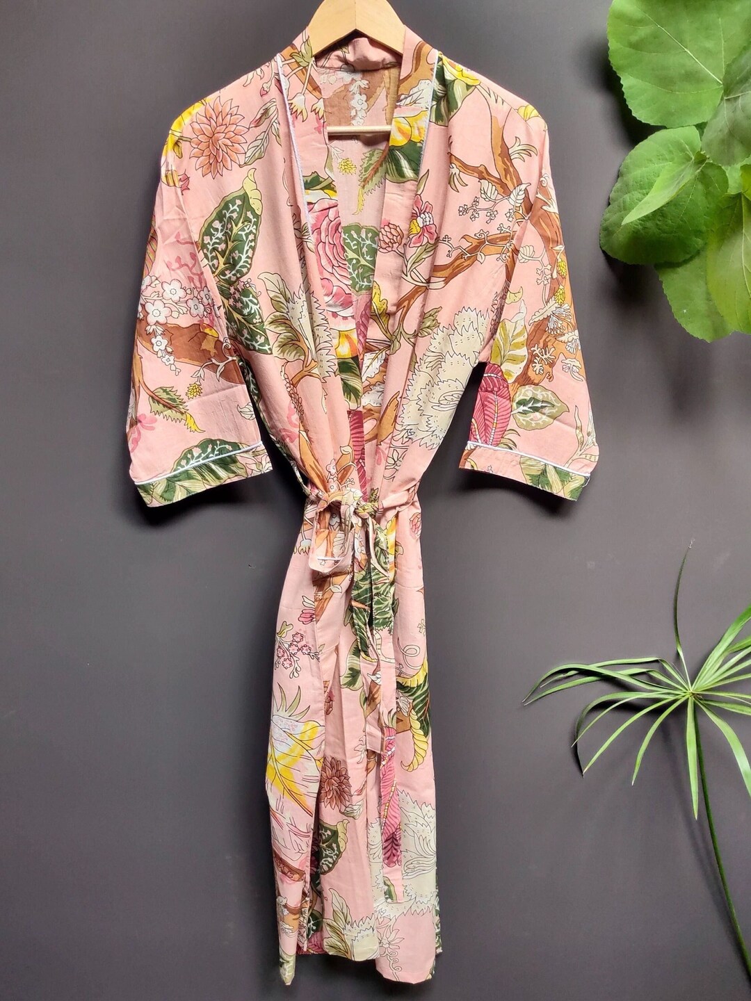 Indian Cotton Kimono Robe. Pure Cotton Kimono. Festival Clothing. Women ...