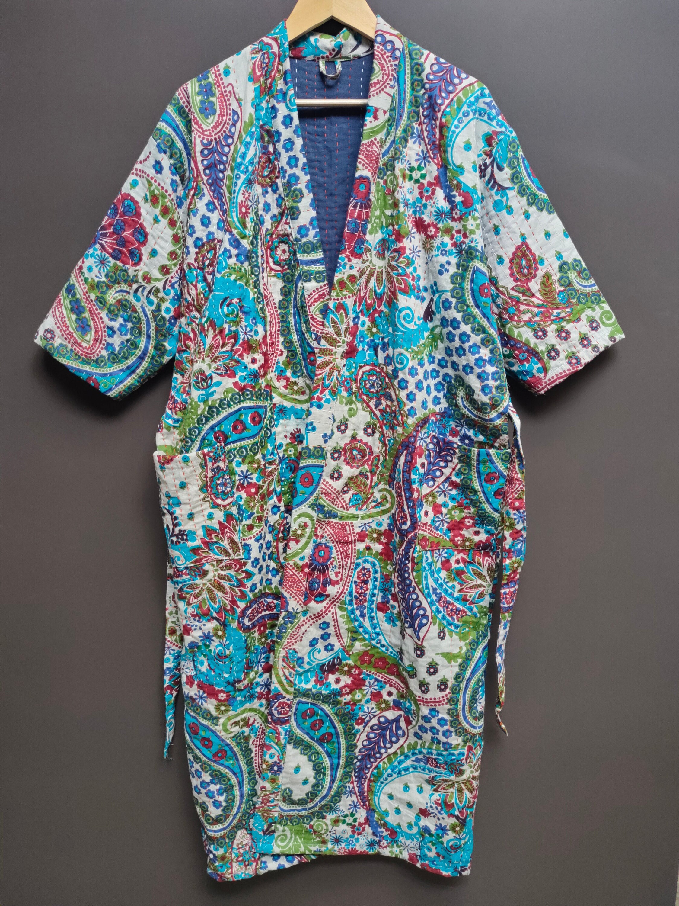 DTH Cotton Robes Embroidery, Robes Cotton, Handmade Robes, Kantha ...