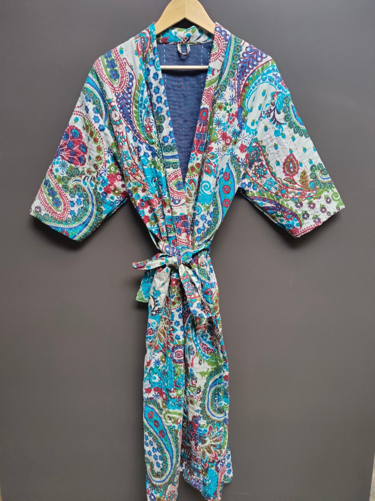 DTH Cotton Robes Embroidery, Robes Cotton, Handmade Robes, Kantha ...
