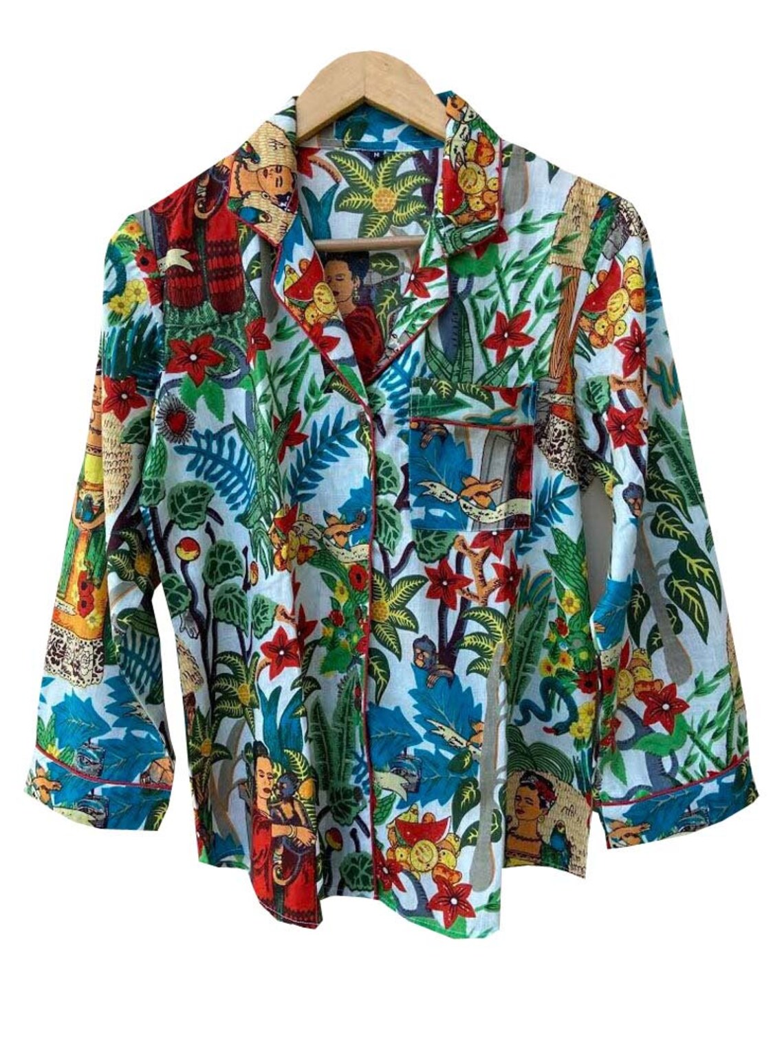 Express Delivery - Cotton Pajamas Set, Frida Kahlo Print, Cotton ...