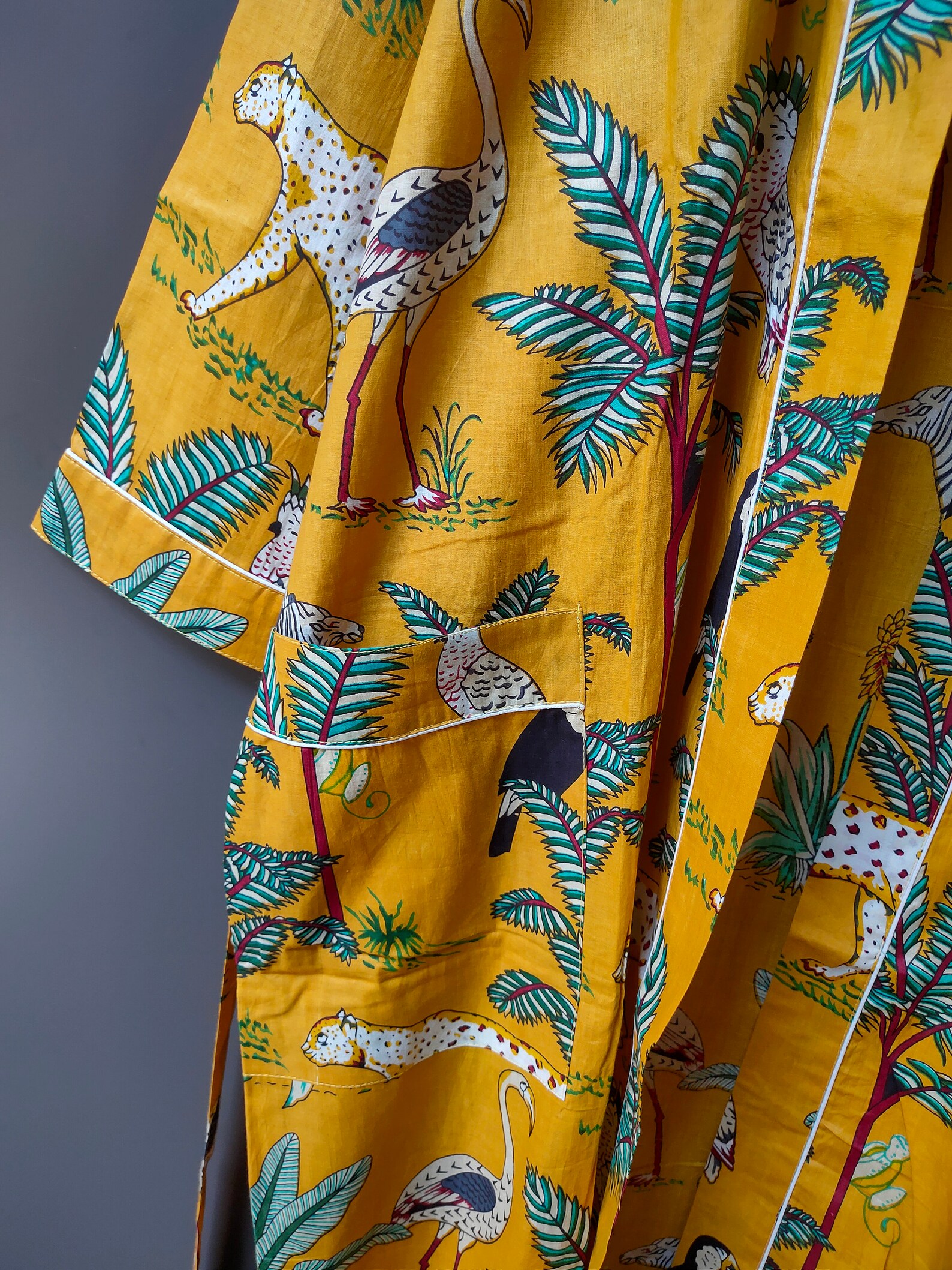 Indian Kimono Robe Cotton Floral Print Kimono 100% Cotton - Etsy