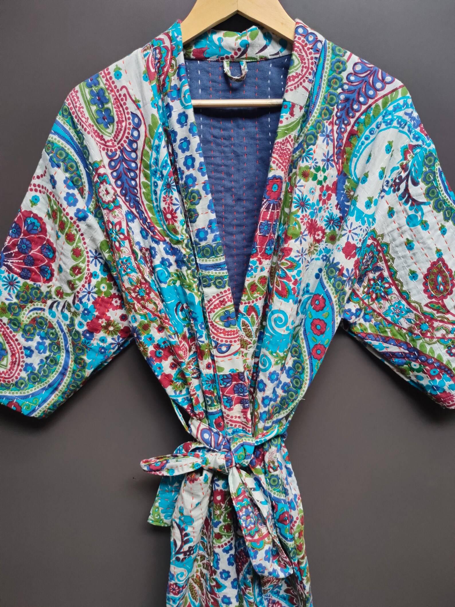 DTH Cotton Robes Embroidery, Robes Cotton, Handmade Robes, Kantha ...