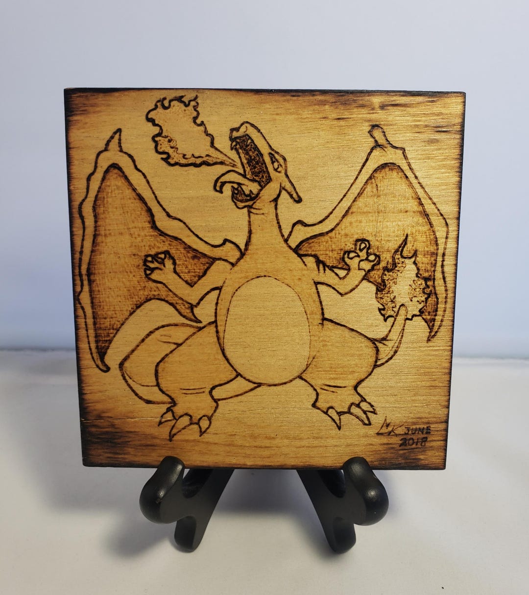 Charizard - Hand Wood Burned Wall Hanging - Pokémon Pokemon Anime Manga ...
