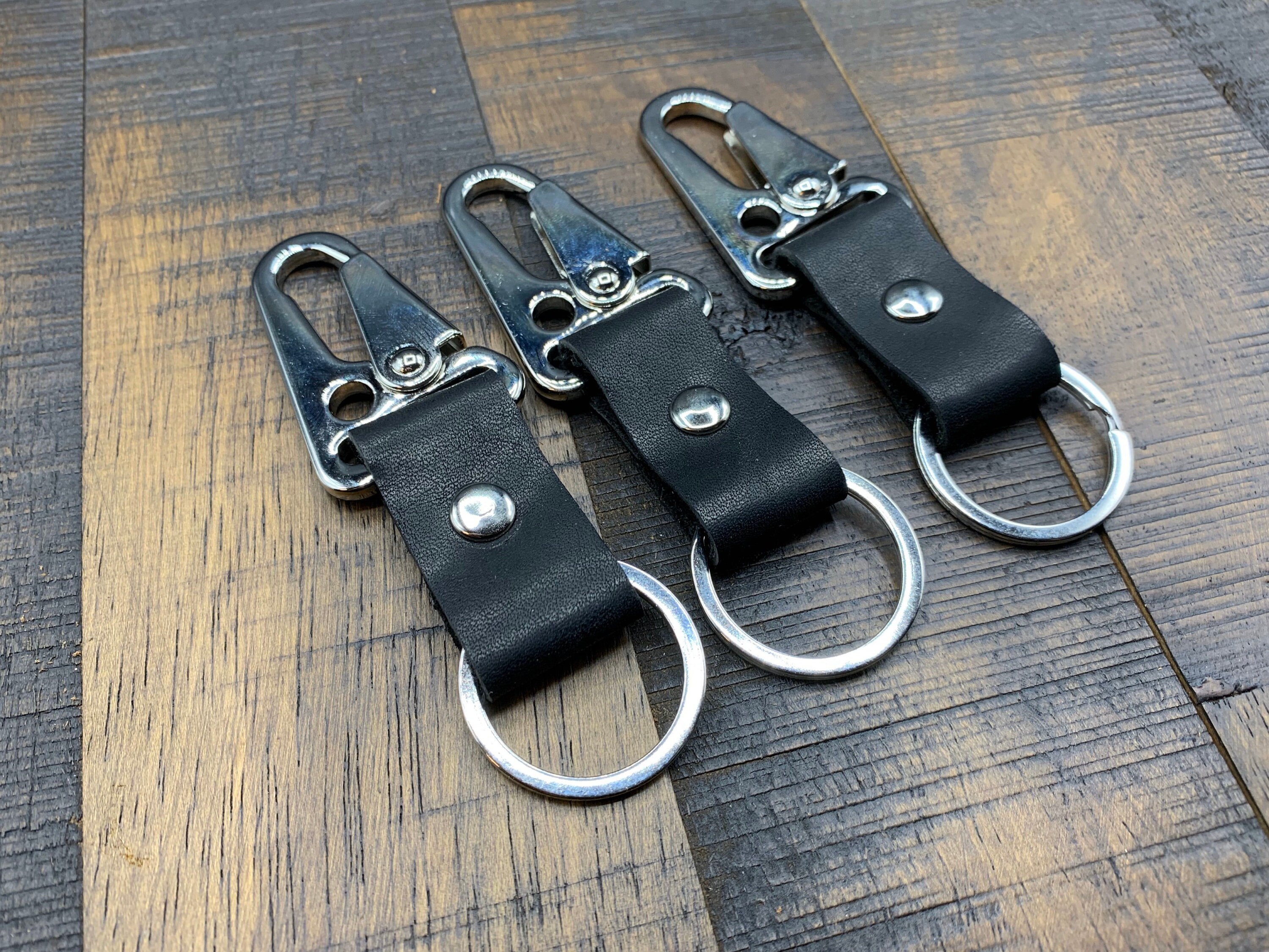 Leather Keychain with Tactical Clip Nickel | Etsy