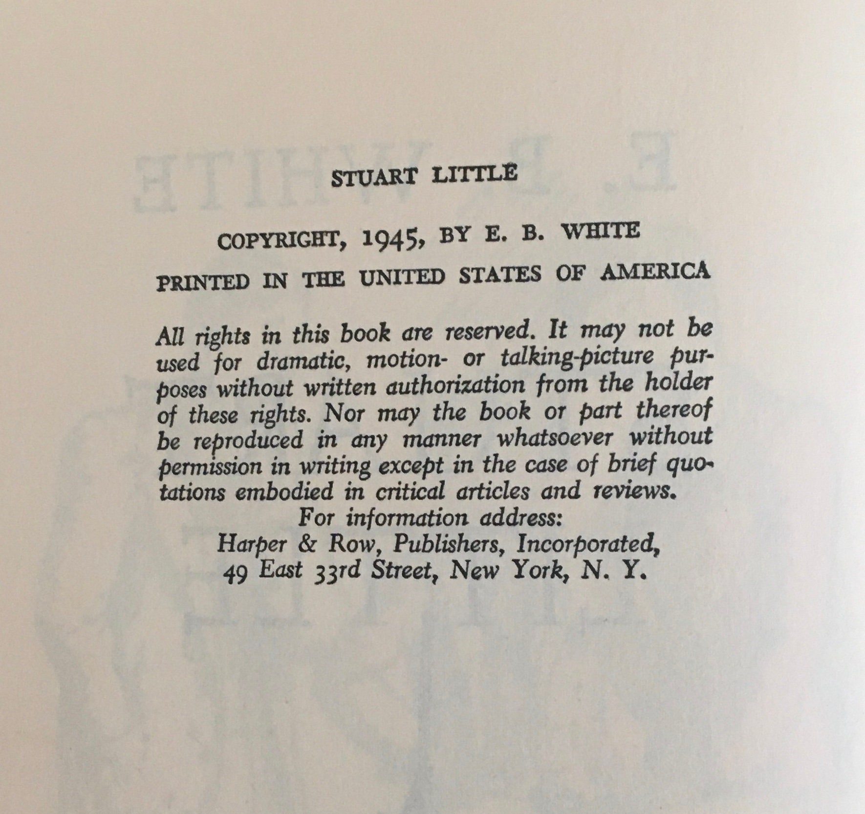 Stuart Little by E.B. White | First Book Club Edition | ©1945 - Etsy