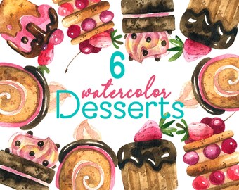 Desserts Clipart Sweet Shoppe Clip art hand drawn clip art | Etsy