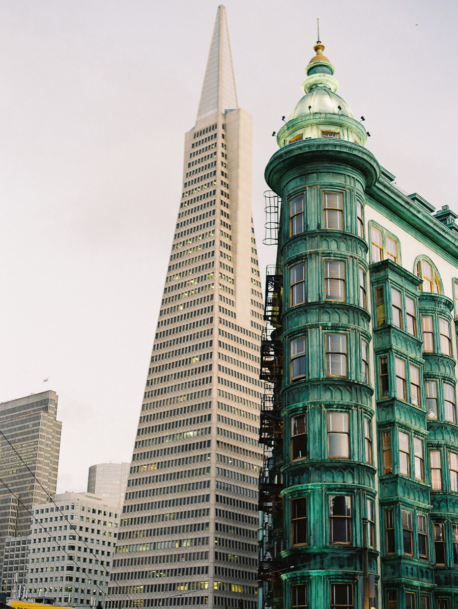 Vertical Photo of Transamerica Pyramid + Columbus Tower in San ...