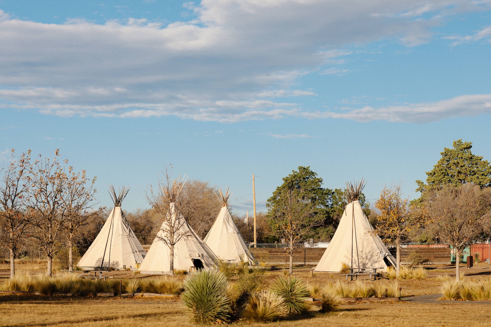Teepees at El Cosmico in Marfa, Texas | Marfa Blue Sky With Clouds ...