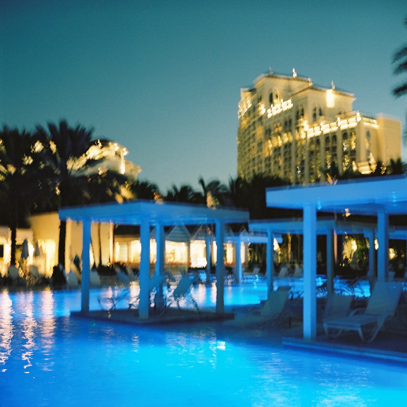 Baha Mar Pools at Night Photography Print | Bahamas Resort - Etsy