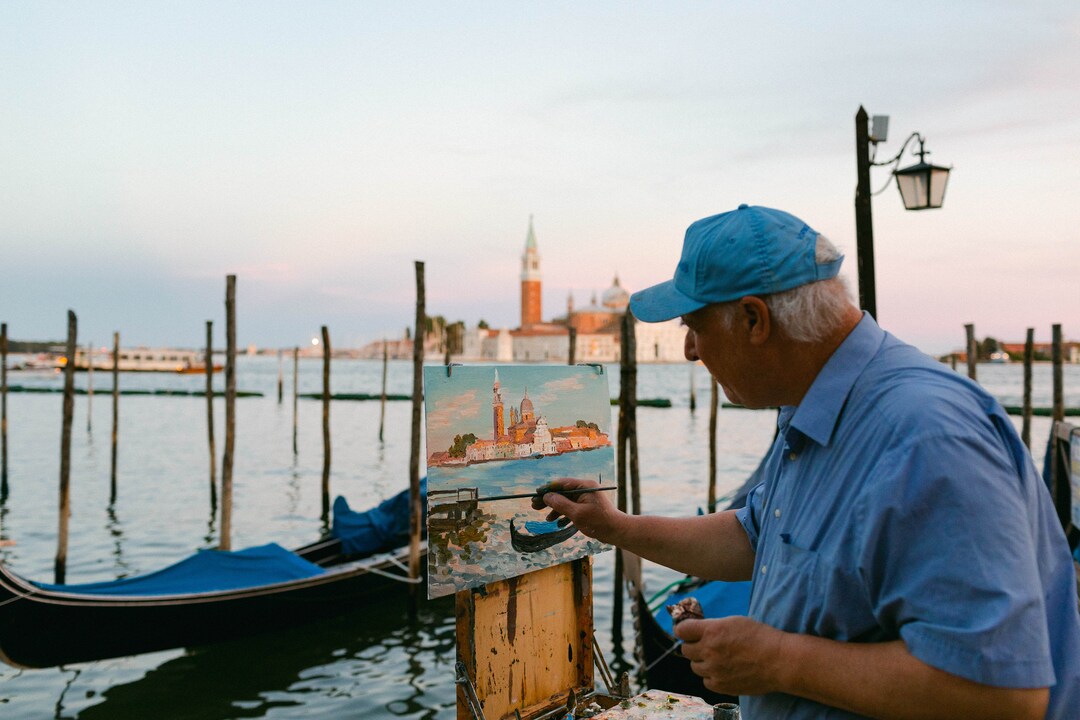 Man Painting Venice Sunset | Italy Locals | Italian Life | Summer in ...