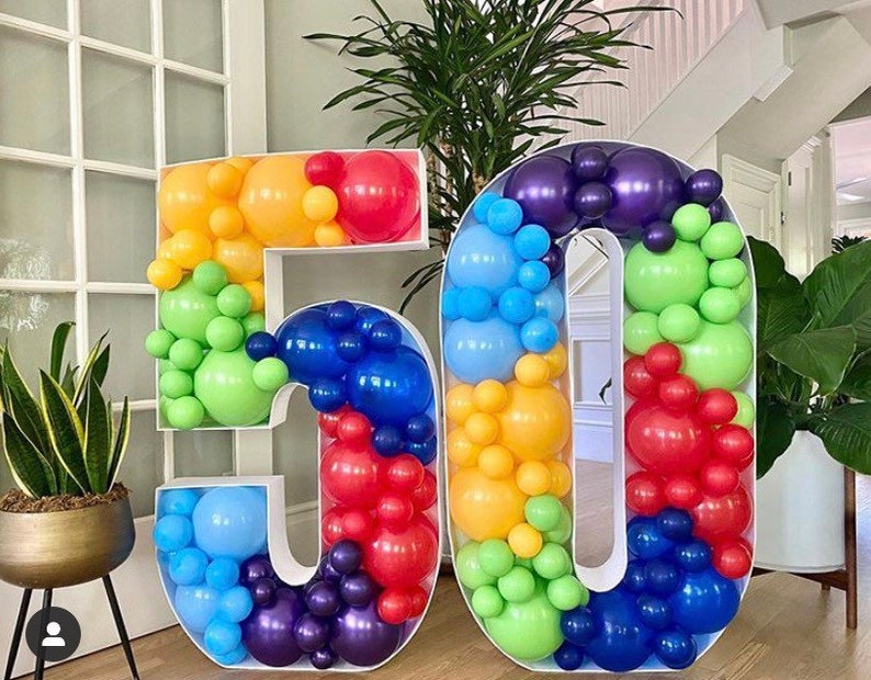 Number 50 balloon mosaic pattern. Giant letters and number | Etsy