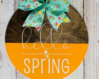 Spring Flowers Door Hanger Spring Door Sign Door Decor - Etsy