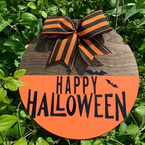 Happy Halloween Door Hanger, Halloween Door Sign, Sign for Front Porch ...