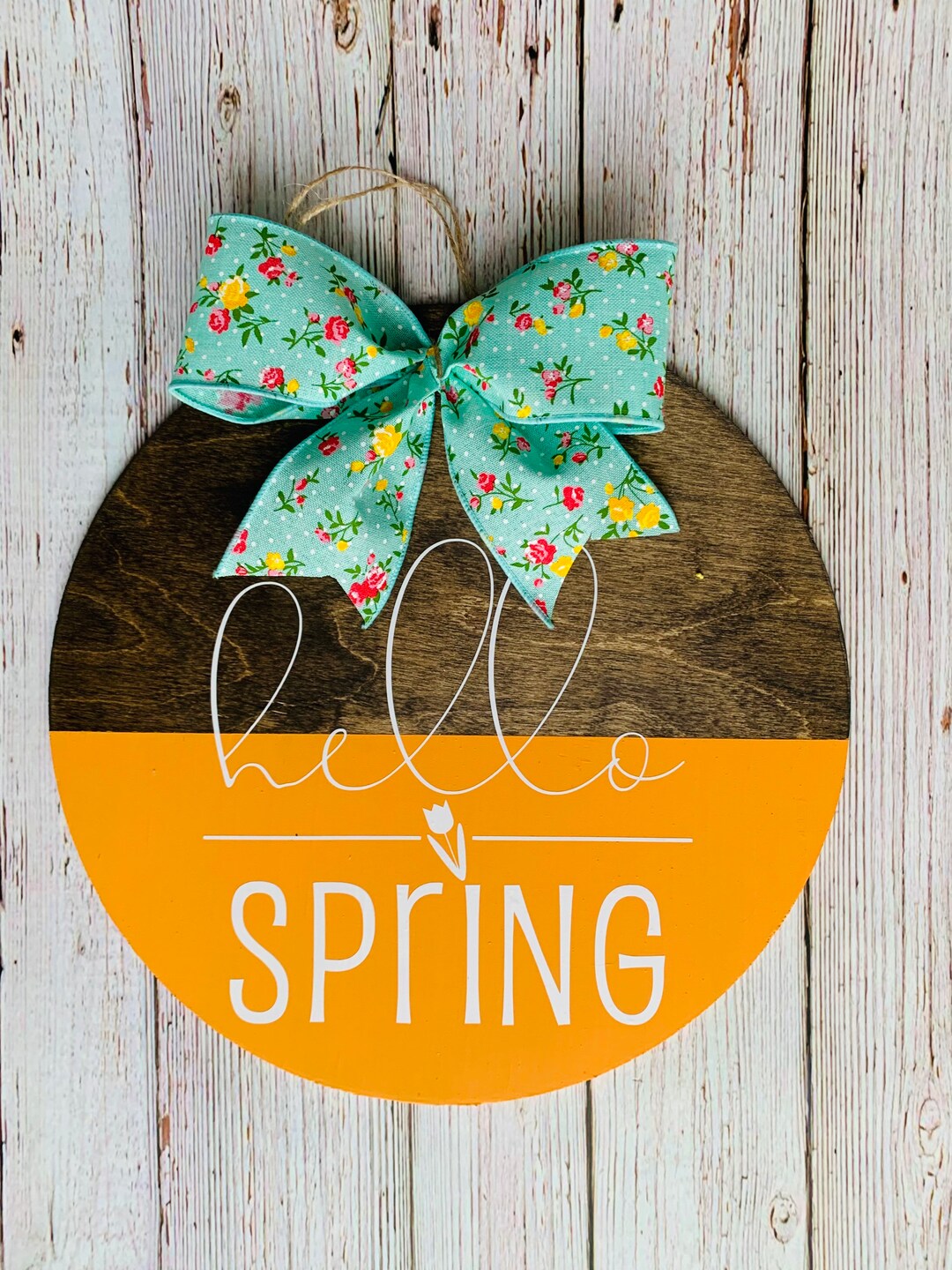 12" Hello Spring Door Hanger, Hello Spring, Spring Flowers Door Hanger ...