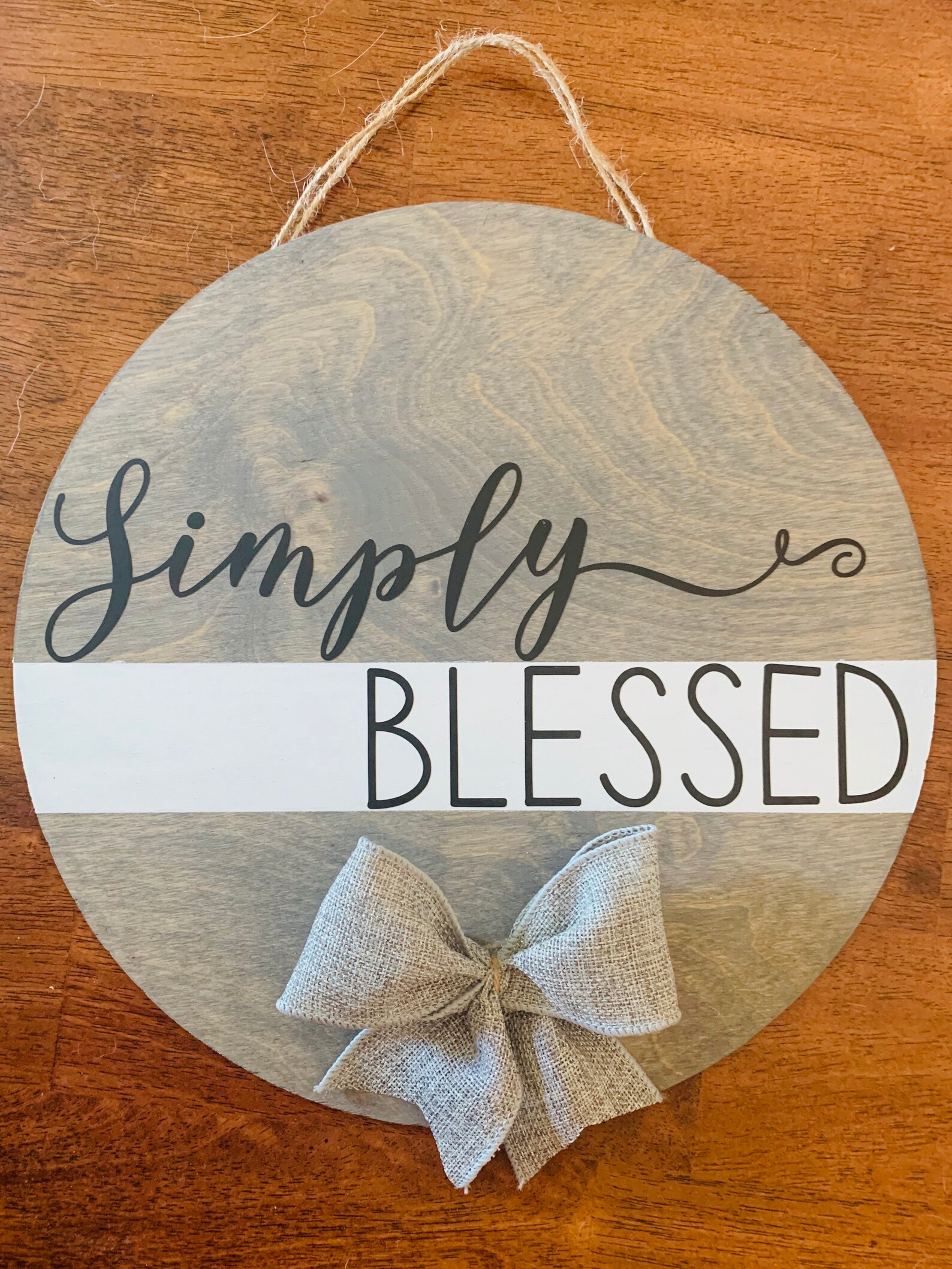 Simply Blessed Door Hanger, Round Door Hanger, Door Decor, Welcome Door ...
