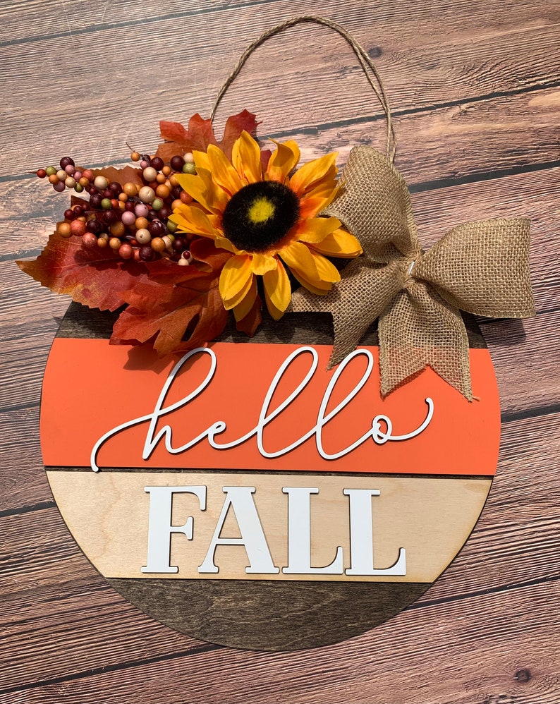 12 3D Hello Fall Fall Door Hanger Fall Door Hanger - Etsy