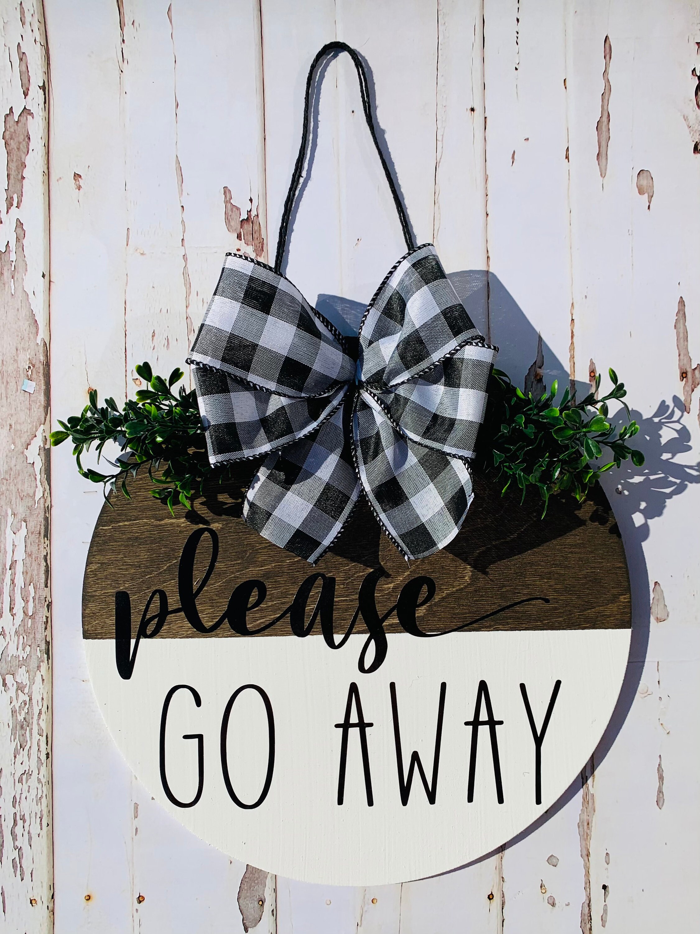 Please Go Away Front Door Hanger Go Away Sign Unwelcome - Etsy